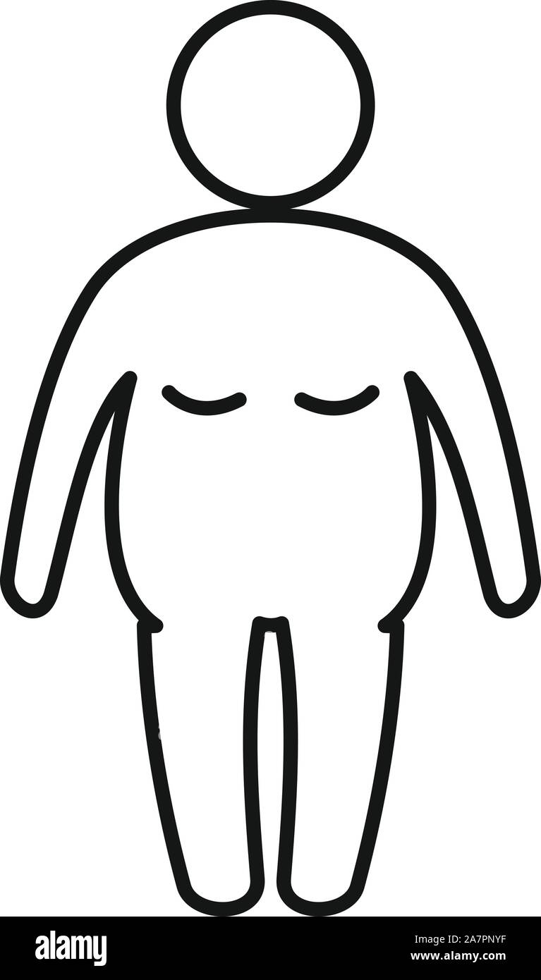 Overweight student icon. Outline overweight student vector icon for web ...