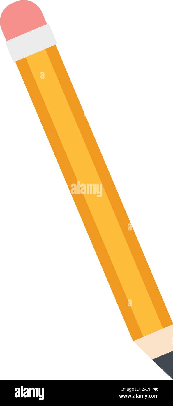 Yellow pencil icon. Flat illustration of yellow pencil vector icon for ...