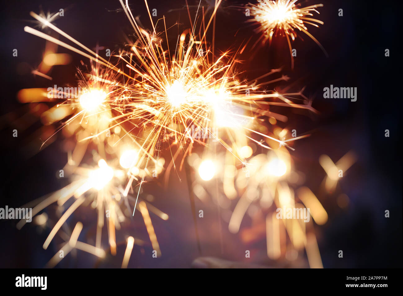 Abstract background blurry firework pyrotechnics and bokeh on the dark ...
