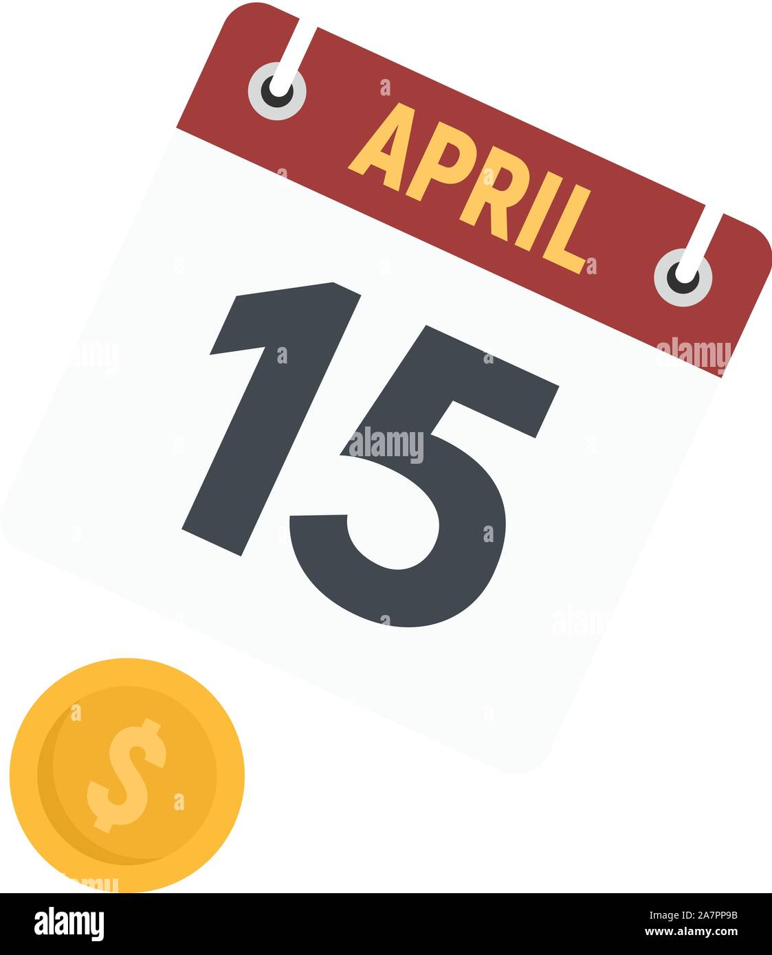 15 april calendar icon. Flat illustration of 15 april calendar vector ...