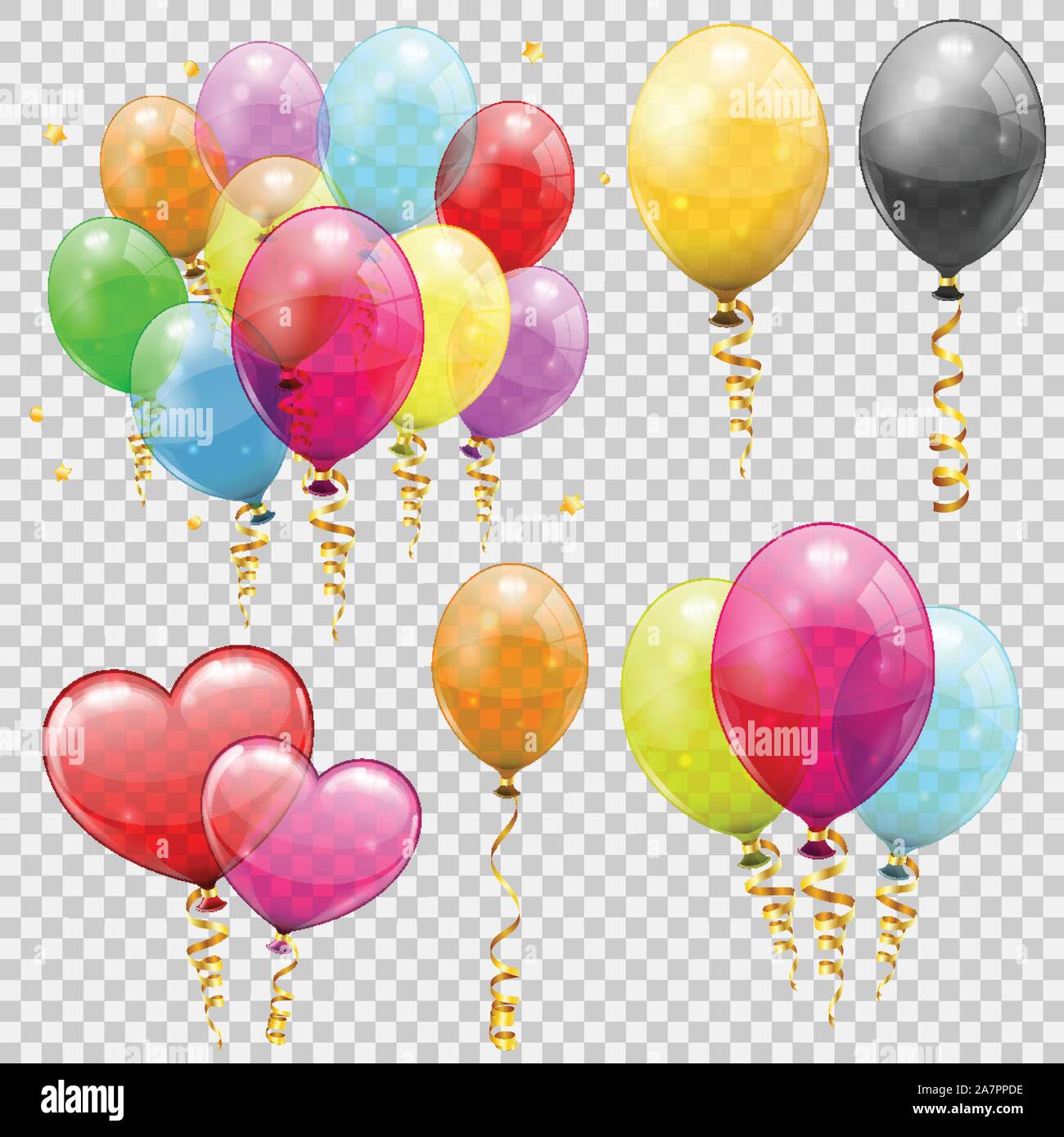 Balloons and birthday present Stock Vector Images - Alamy