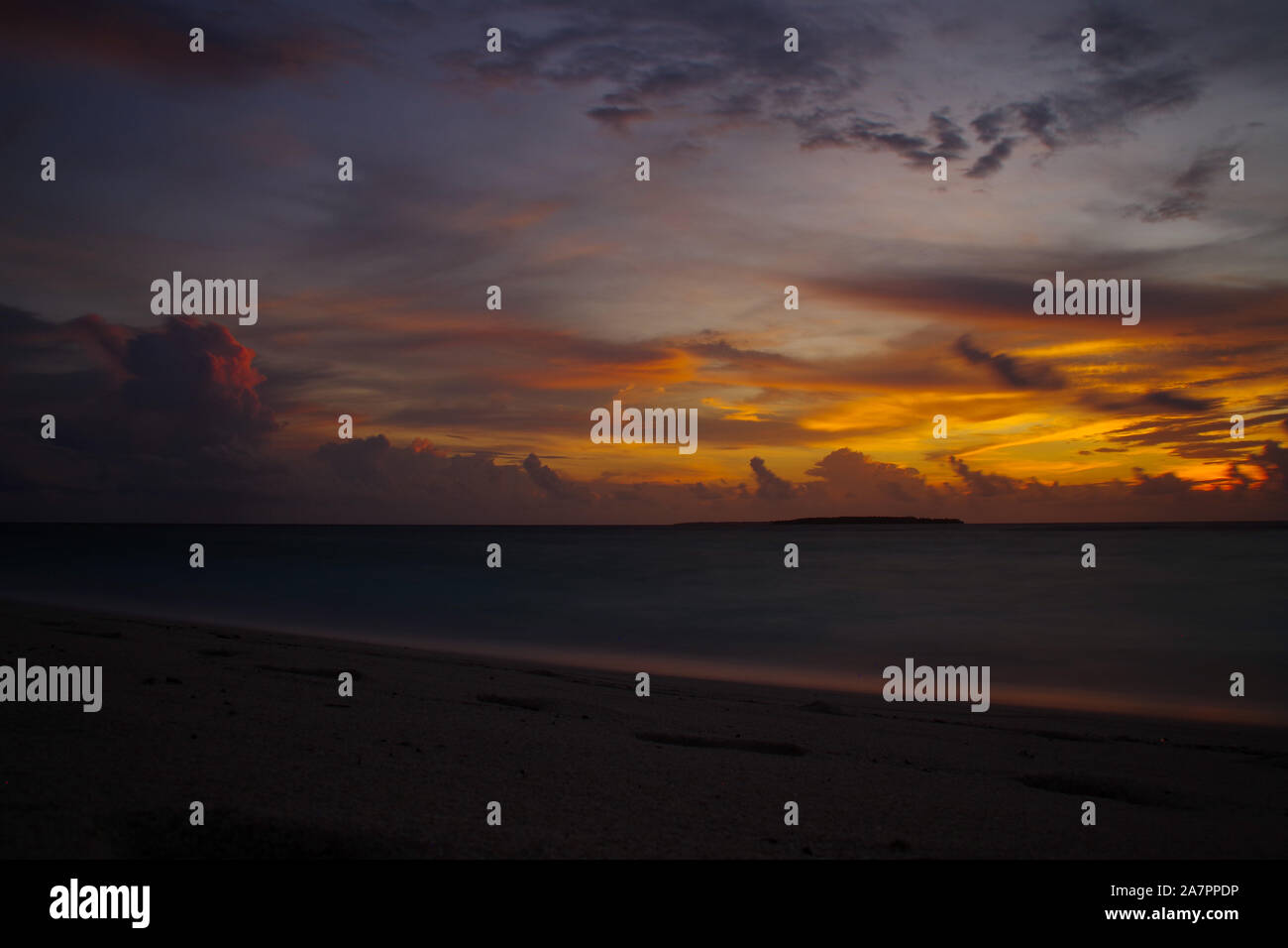 Sunset in the Maldives Stock Photo - Alamy