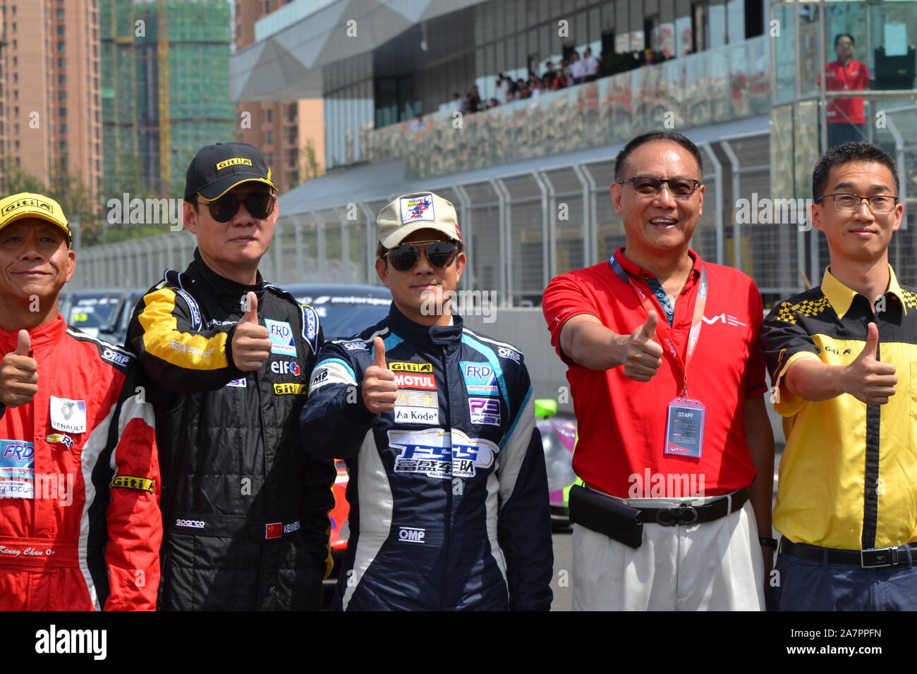 Picture of Hong Kong singer, dancer and actor Aaron Kwok Fu-shing, middle, at the FRD Le Mans ...