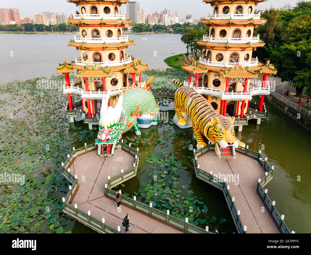 Drone/Aerial photo of Lotus Pond temples and cultural sights in ...