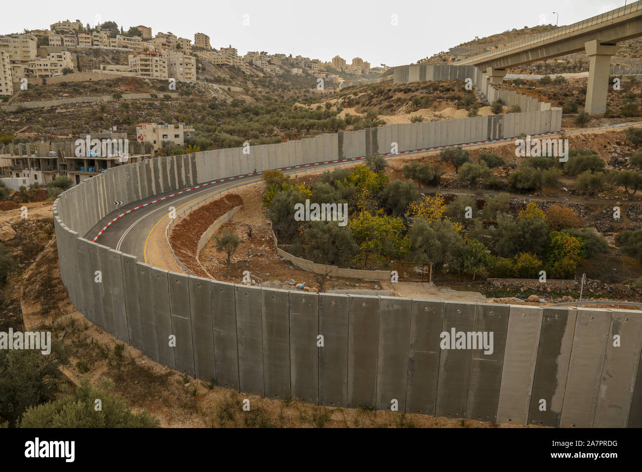 Israeli security wall, near Bethlehem, West Bank, Palestine, Israel ...