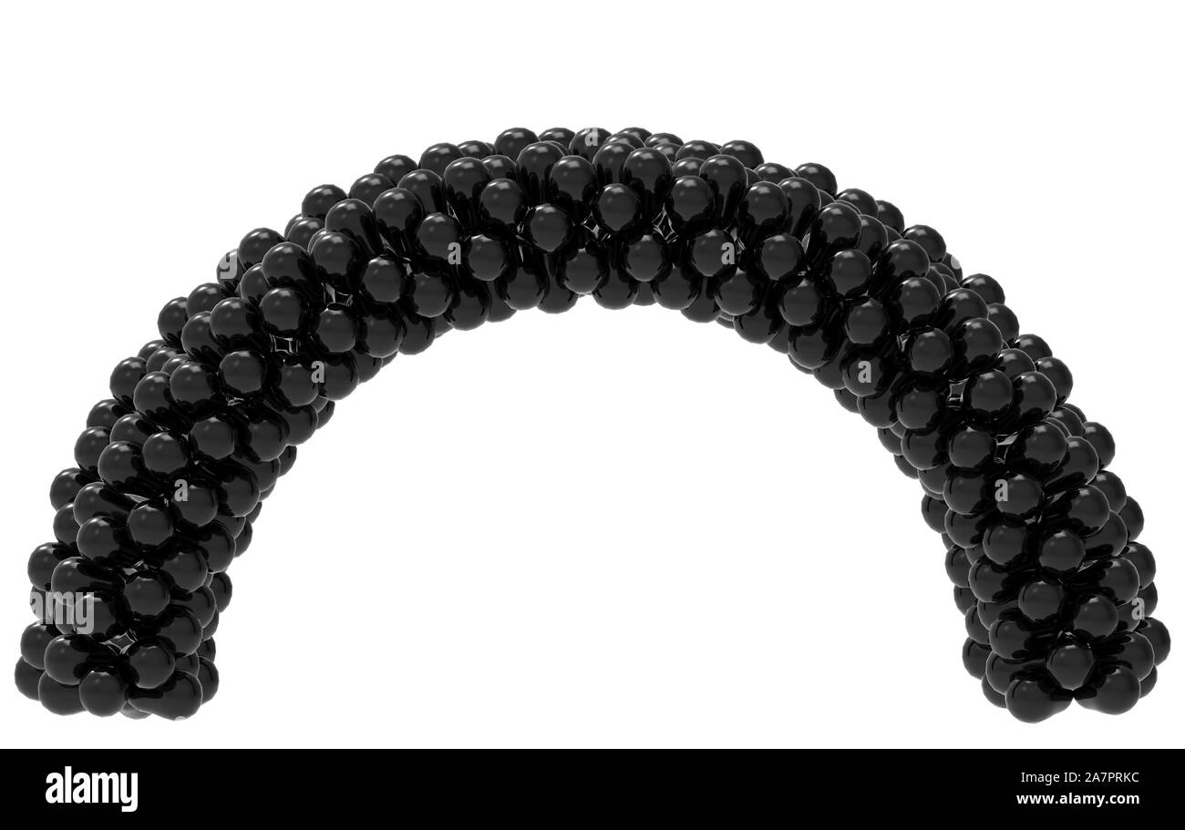 3d rendering. Black balloon curve gate isolated on white background ...