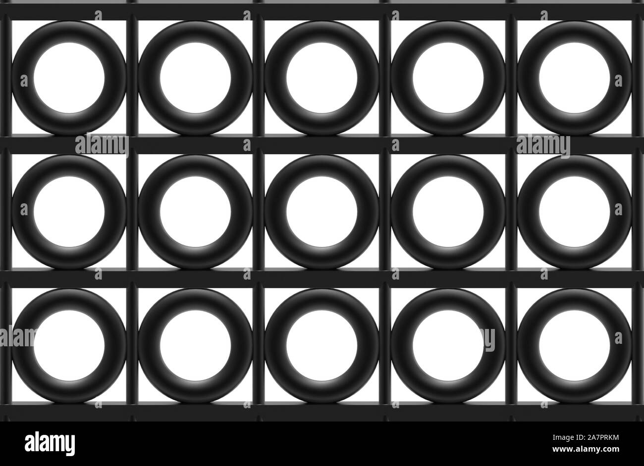 3d rendering. modern black circular shape pattern wall design ...