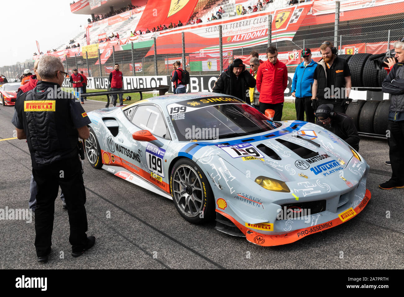 Mugello, Italy - October 27, 2019: A Ferrari 488 Challenge of Ferrari of Scuderia Autoropa Team ...