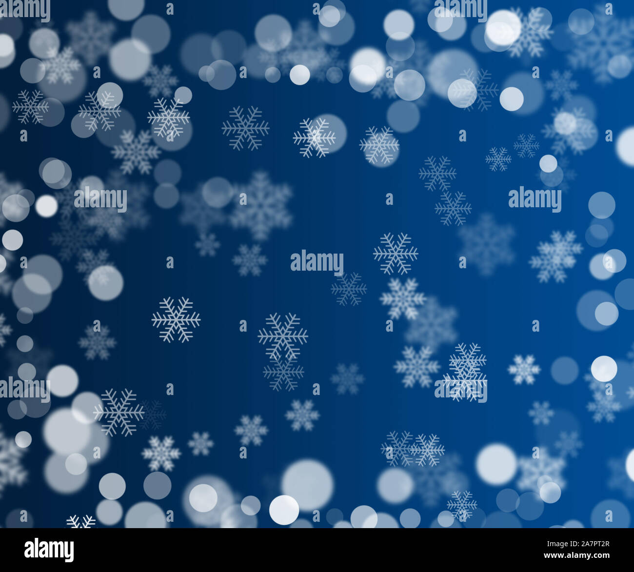 white blur bokeh snowflake on blue background / white blur bokeh circle ...
