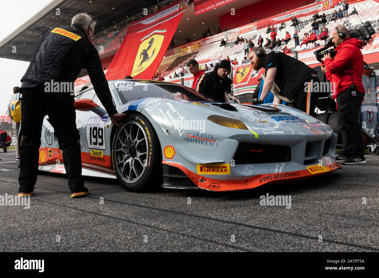 Mugello, Italy - October 27, 2019: A Ferrari 488 Challenge of Ferrari of Scuderia Autoropa Team ...