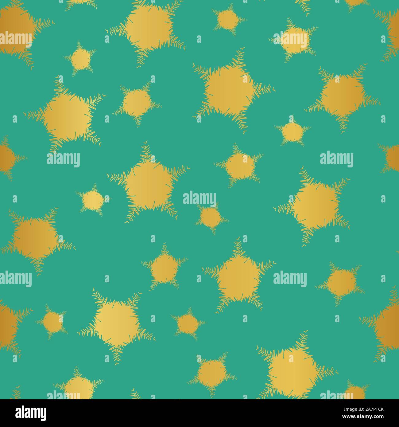 seamless vector pattern with golden gradient stars on a bright teal ...