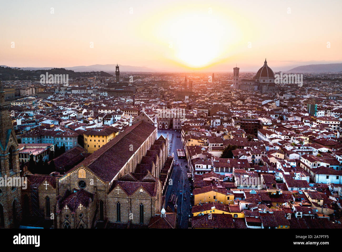 Florence skyline cathedral dome sunset hi-res stock photography and ...