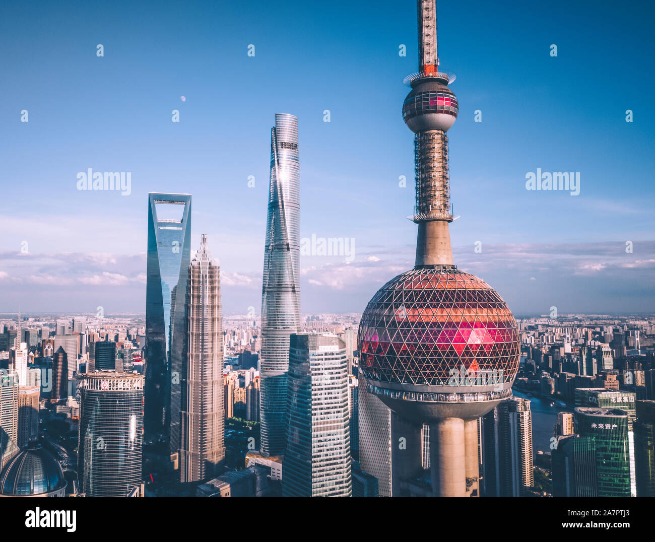 Skyline of the Lujiazui Financial District with the Shanghai World ...