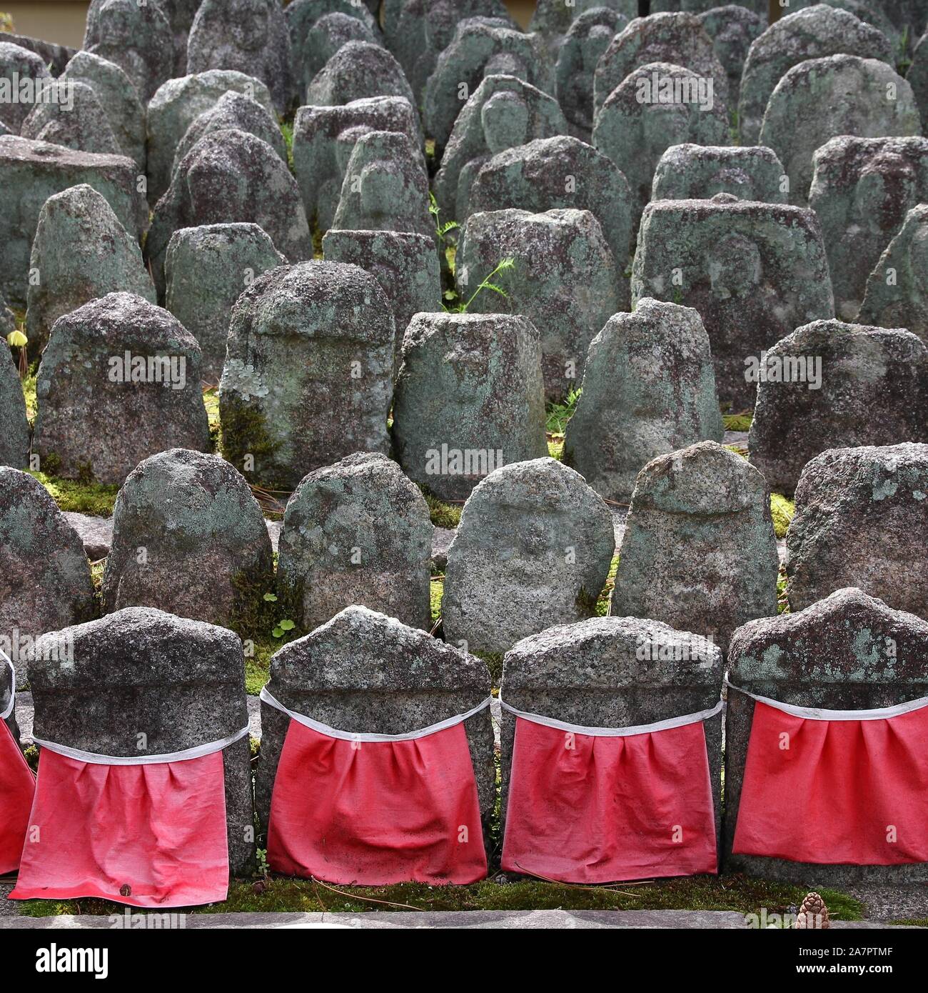Kyoto, Japan - small jizo statues at famous Daitokuji (Daitoku-ji ...