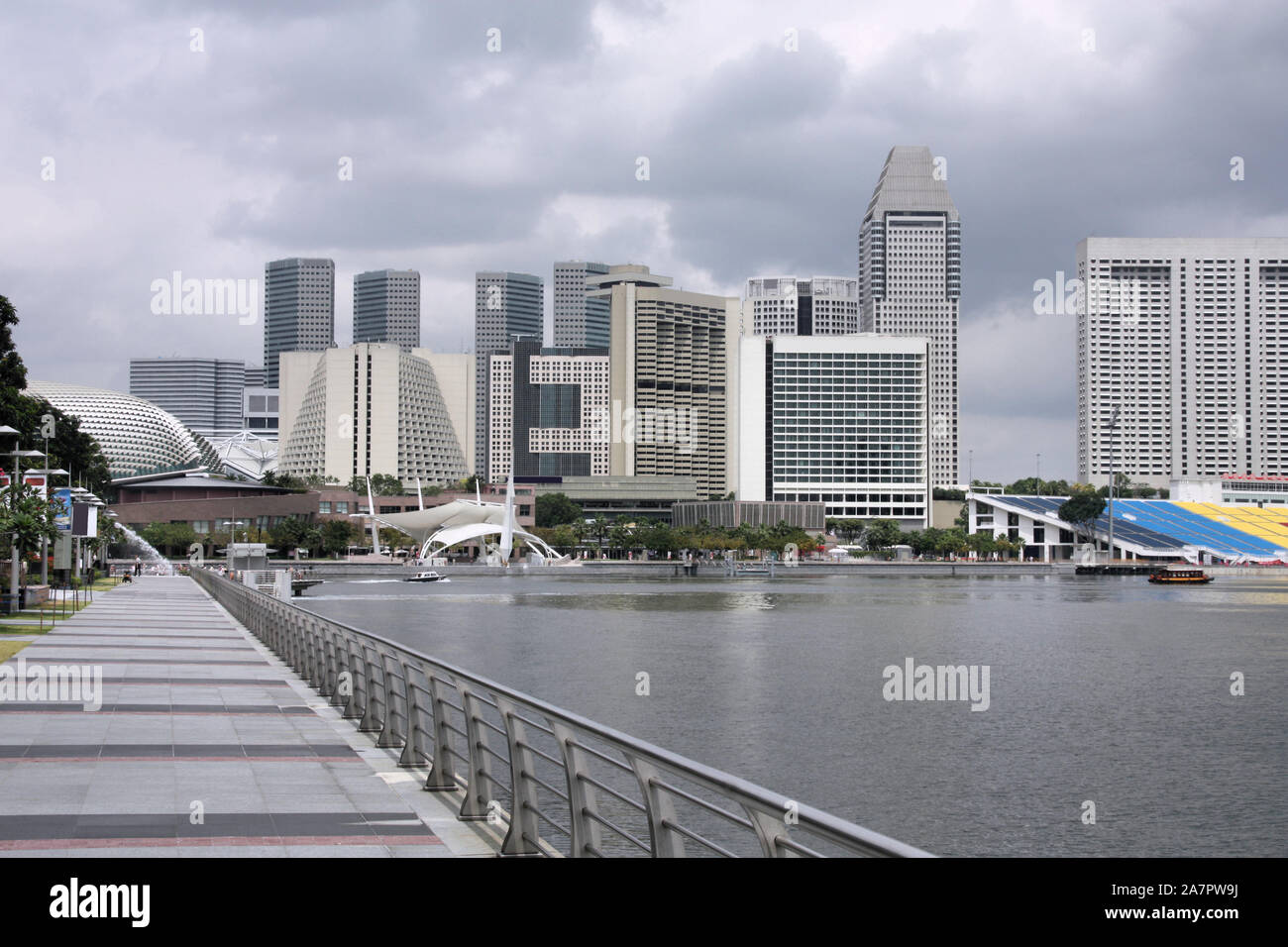 Singapore skyline - hotel district. Skyscrapers in modern Asian city ...