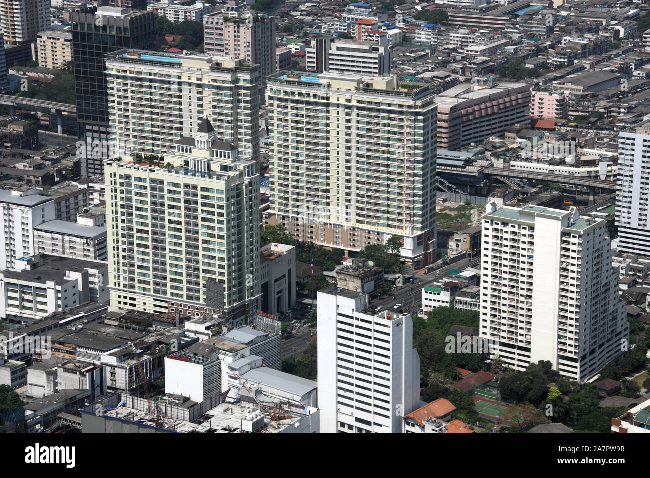 Bangkok skyscrapers. View of the city from the tallest building in ...