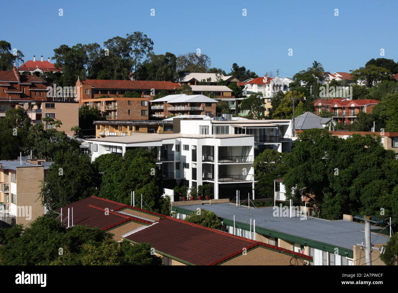 Suburban landscape in Toowong, suburb of Brisbane in Queensland ...