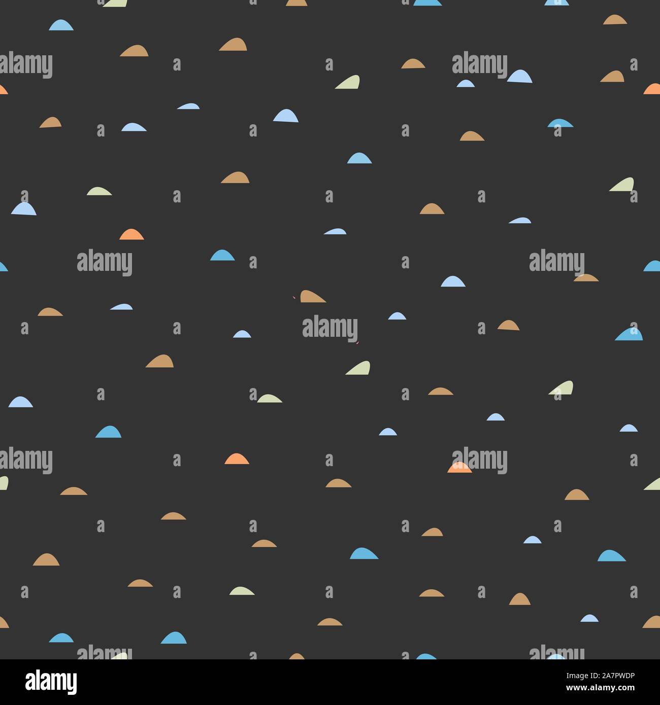 Seamless small hill pattern on black. Repeating background. Vector ...