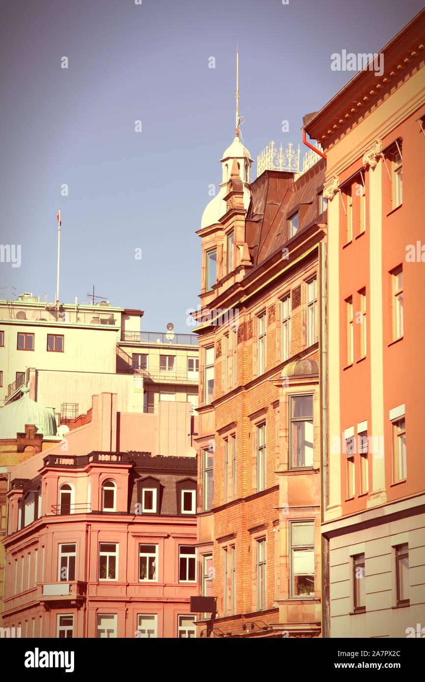 Malmo, Sweden - colorful old architecture. City in Scania county (Skane ...