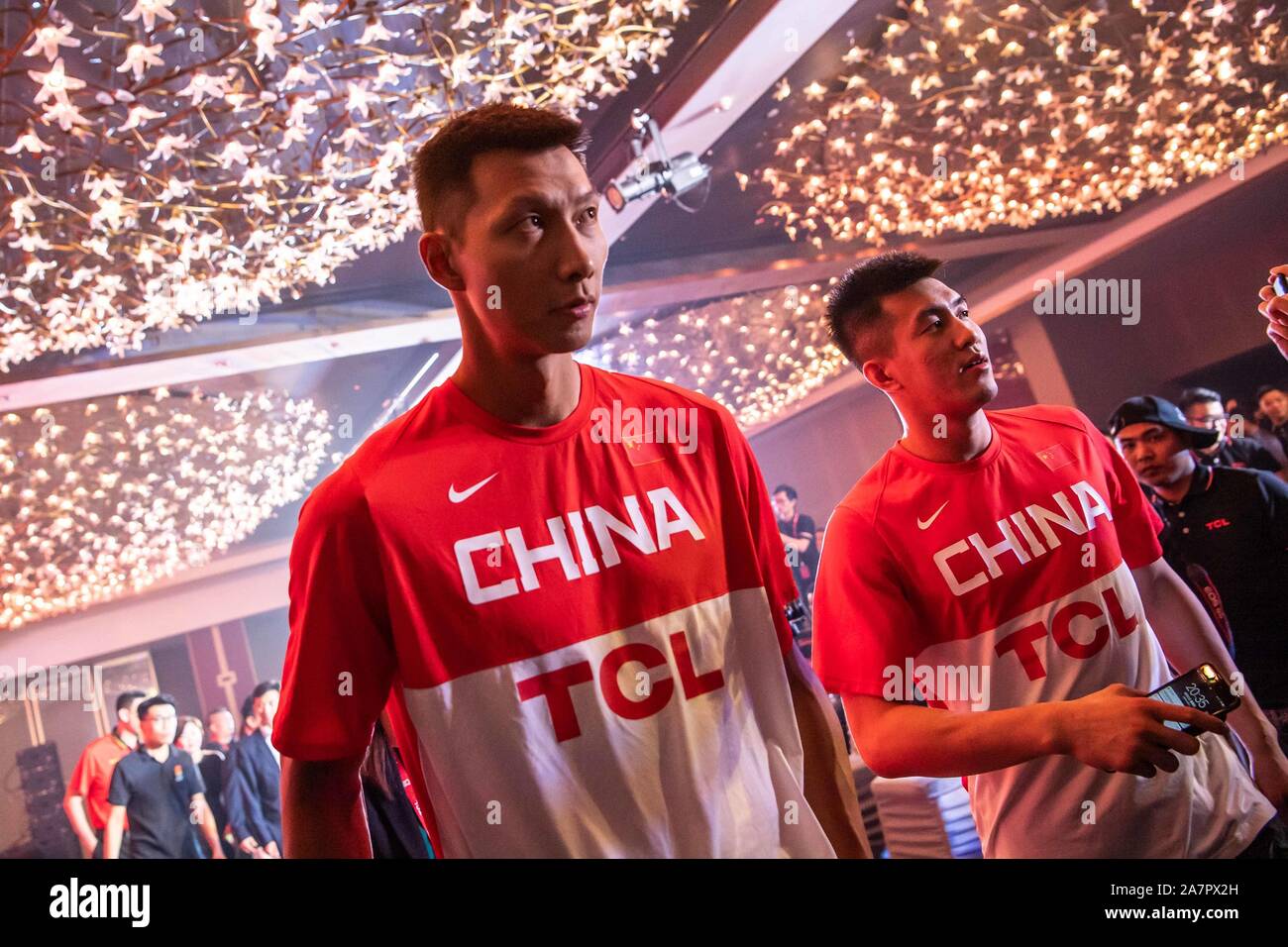 Yi Jianlian, left, and Guo Ailun, professional basketball players of ...