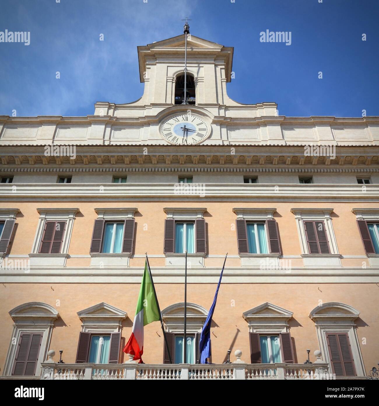 Rome, Italy. Montecitorio palace, Italian parliament - governmental ...