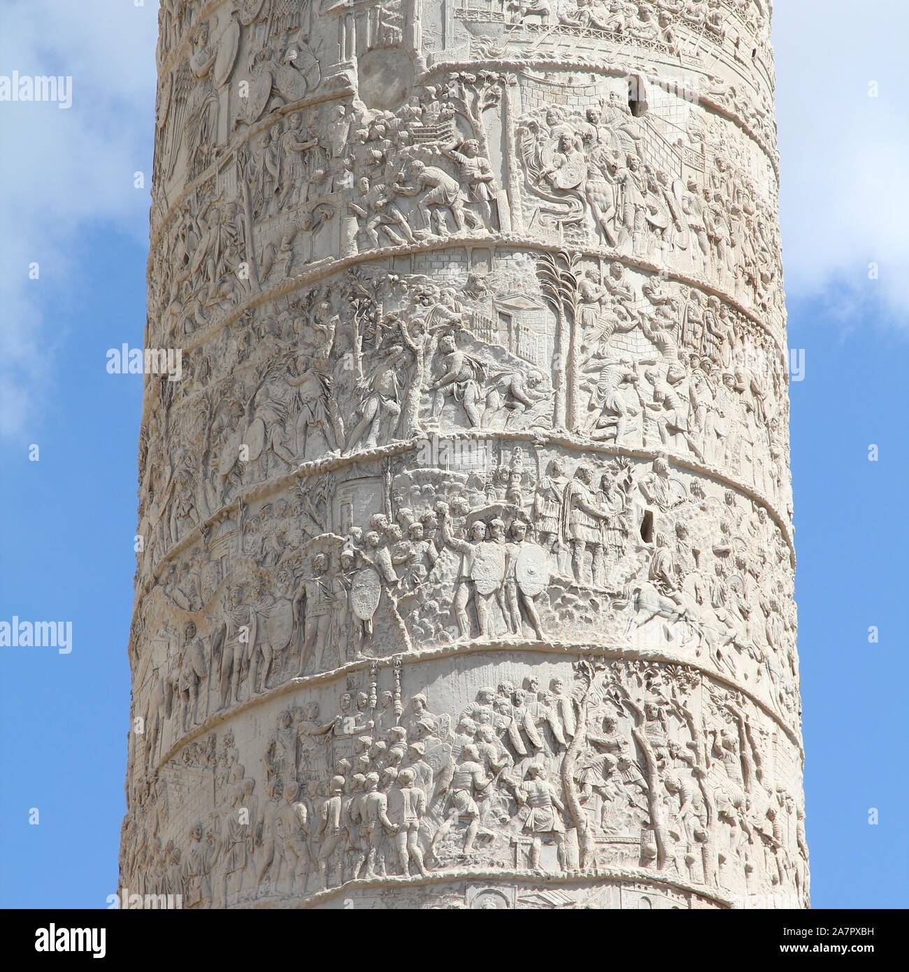 Rome, Italy - famous Trajan's Column. Old monument. Square composition ...