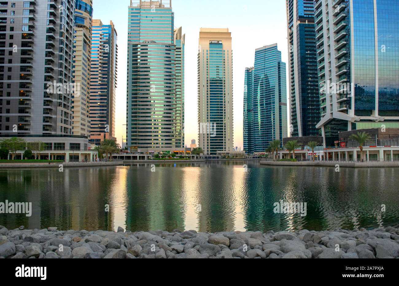 Dubai / UAE - November 2, 2019: View of Jumeirah Lakes Towers ...