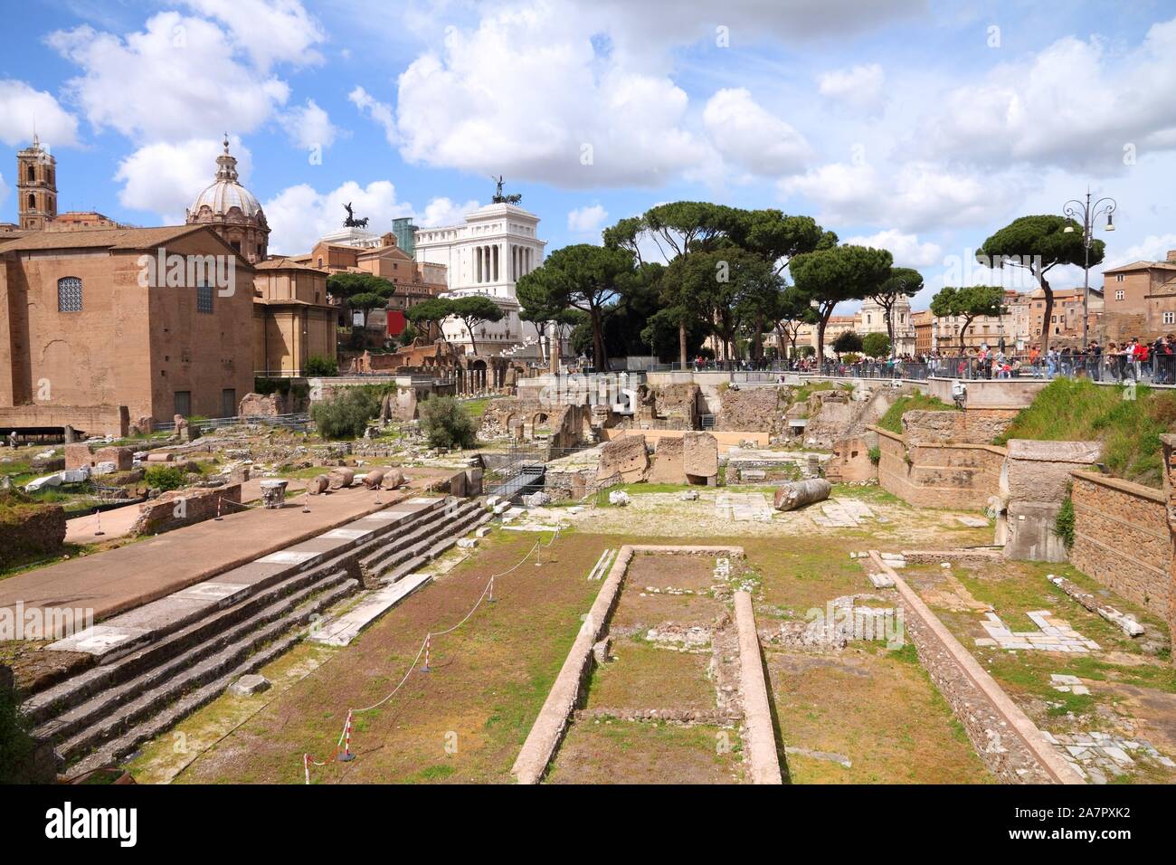 Ancient Rome landmarks - Roman Forum ruins. Old monument Stock Photo ...