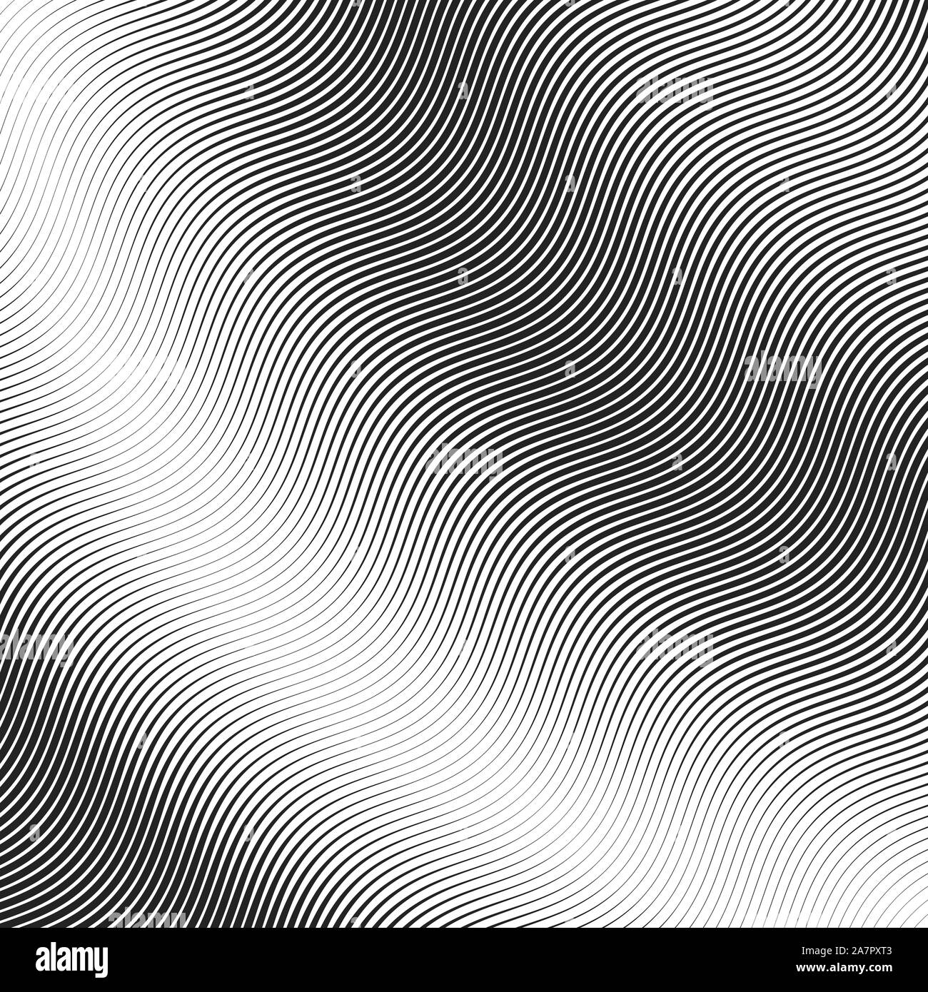 Curved wavy lines. Abstract halftone waves. Vector graphic background ...