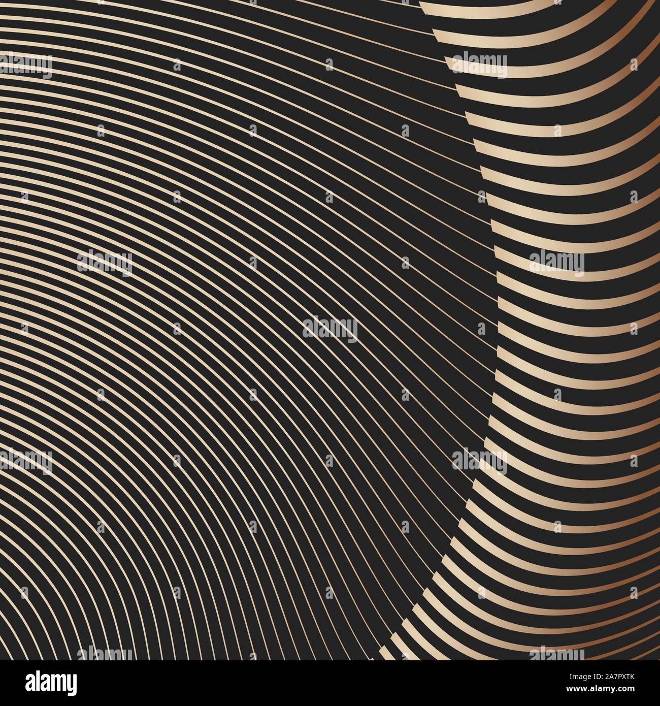 Curved golden lines. Striped wallpaper. Vector graphic background for ...