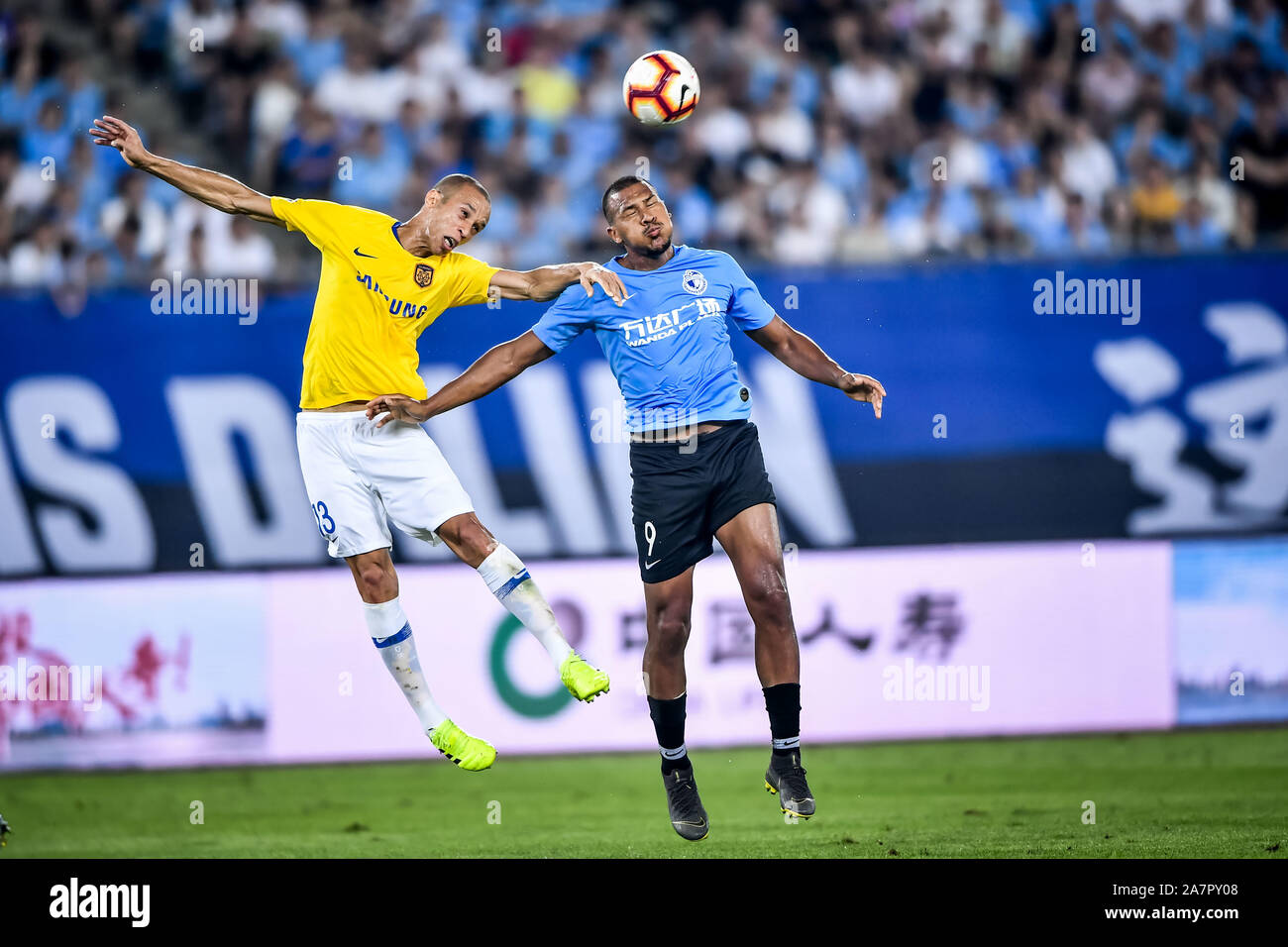 Venezuelan football player Salomon Rondon of Dalian Yifang F.C., right ...
