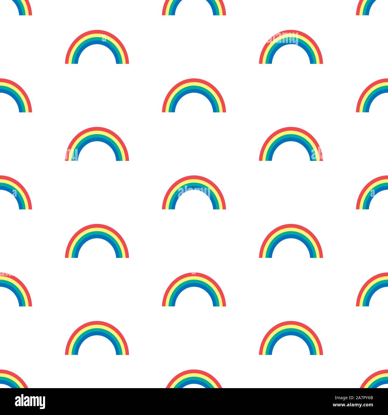 Seamless Pattern with rainbows on white. Vector Illustration Stock ...