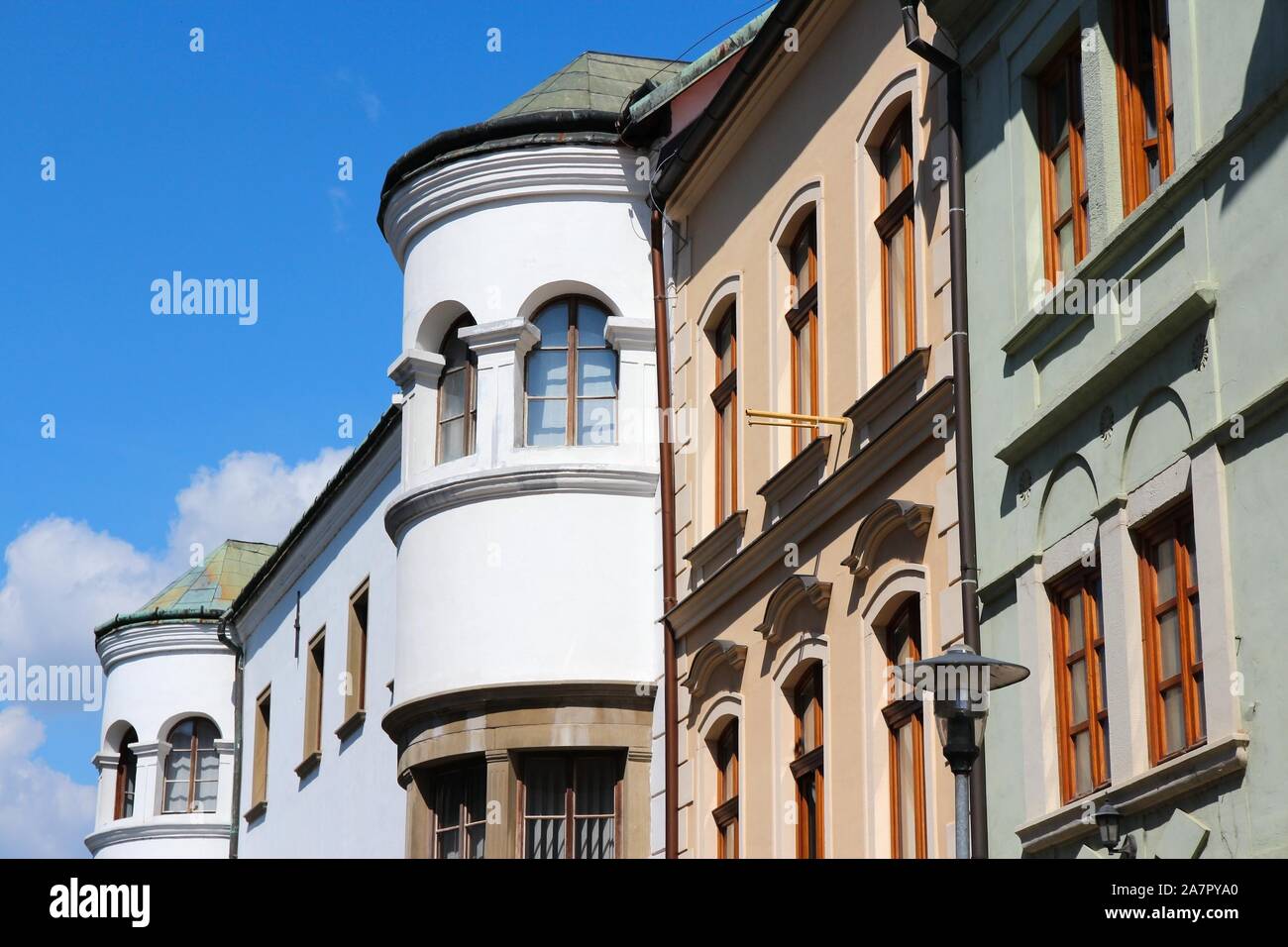 Bratislava, capital city of Slovakia. Old apartment buildings Stock ...