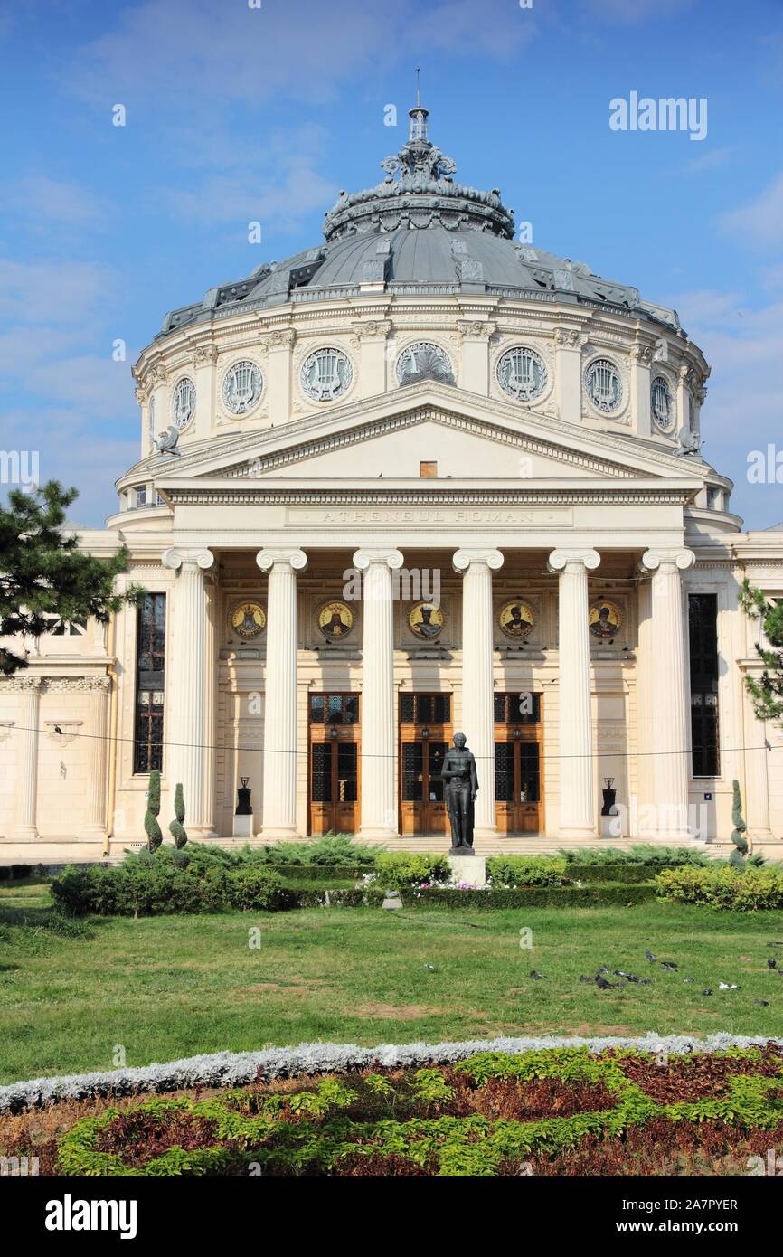 Bucharest, Romania. Cultural building - Romanian Atheneum, the main ...