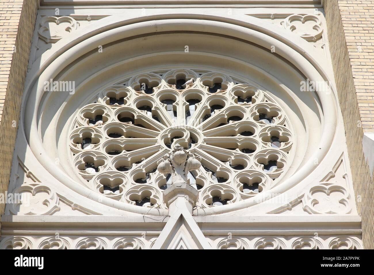 Catherine window (or rose window) - circular Gothic style window with ...