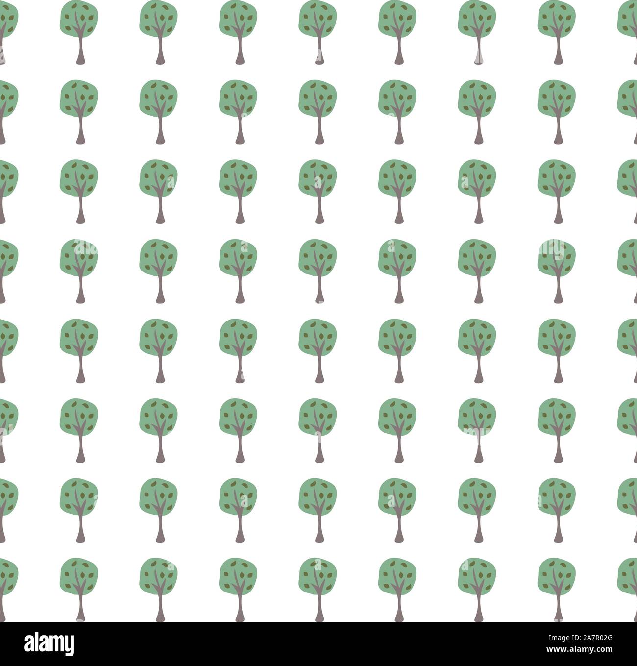 Seamless tree pattern on white background. Vector Illustration Stock ...