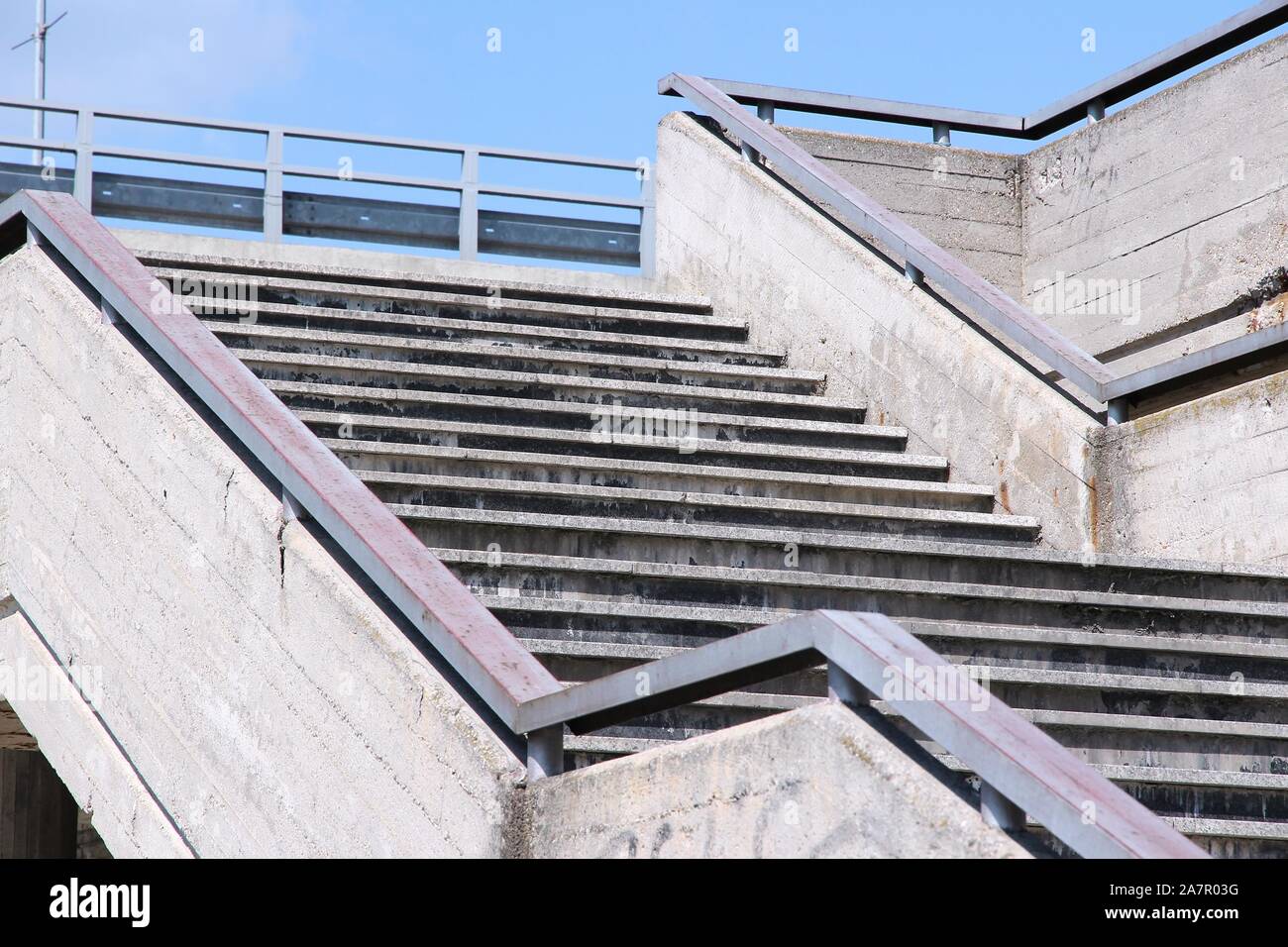 Urban concrete infrastructure - pedestrian overpass stairs in ...