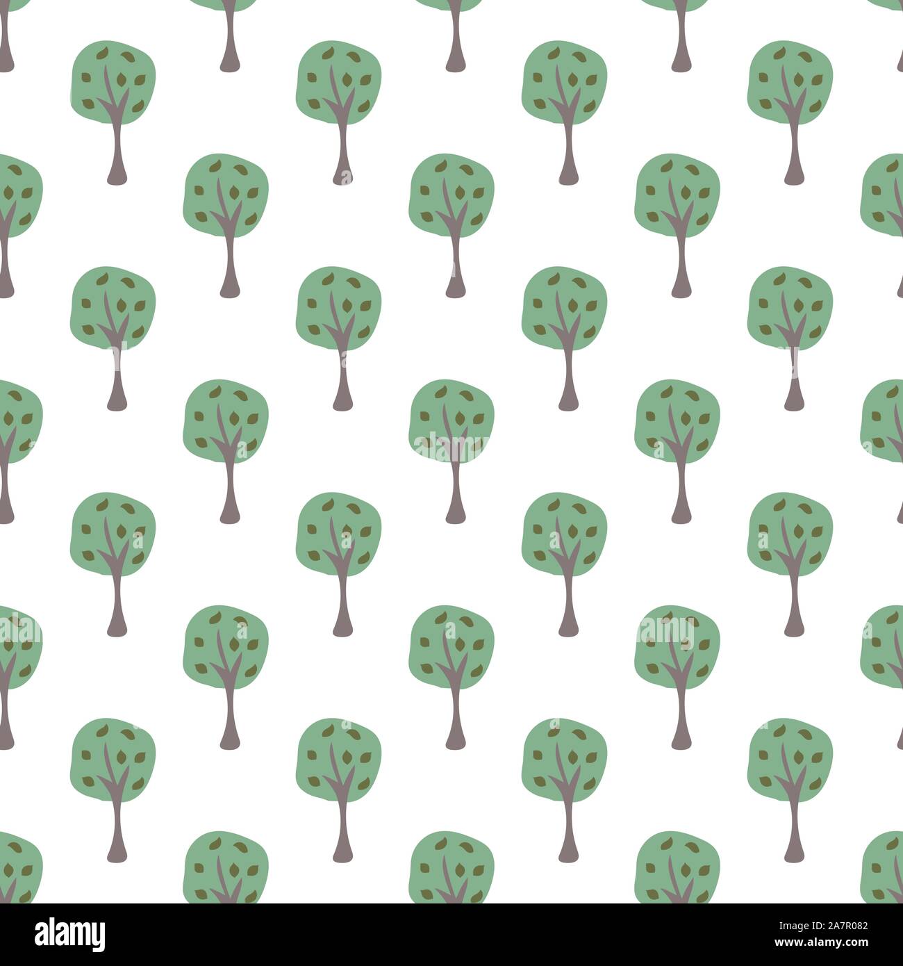 Seamless tree pattern on white background. Vector Illustration Stock ...