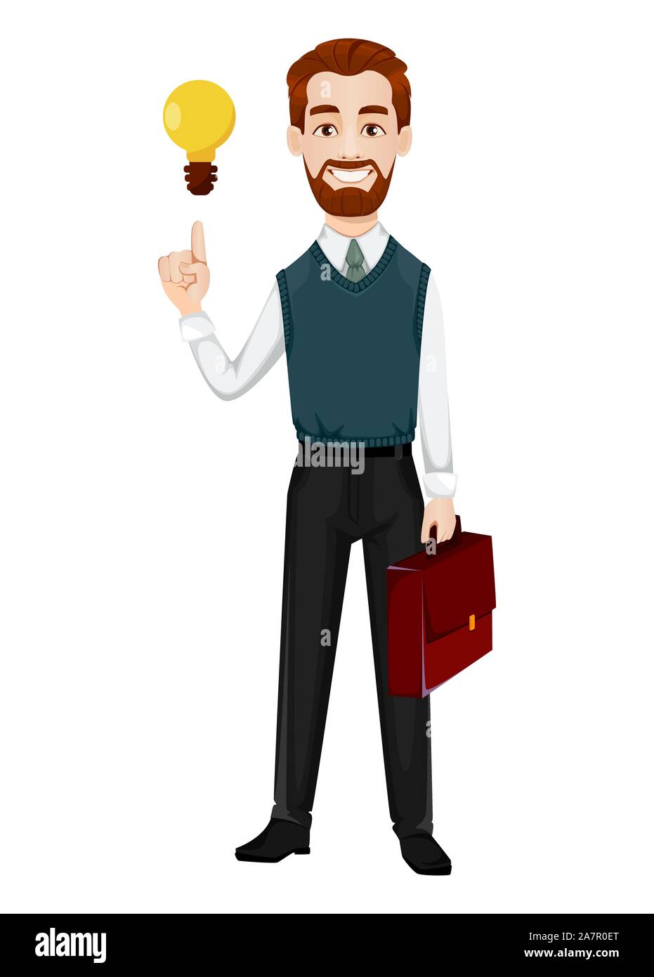 Successful business man. Handsome businessman has a good idea. Cheerful ...