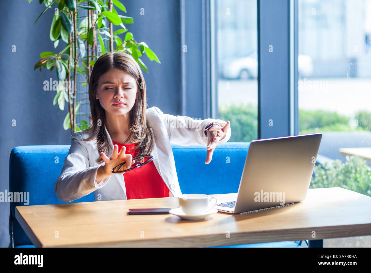 Blind Girl On Computer