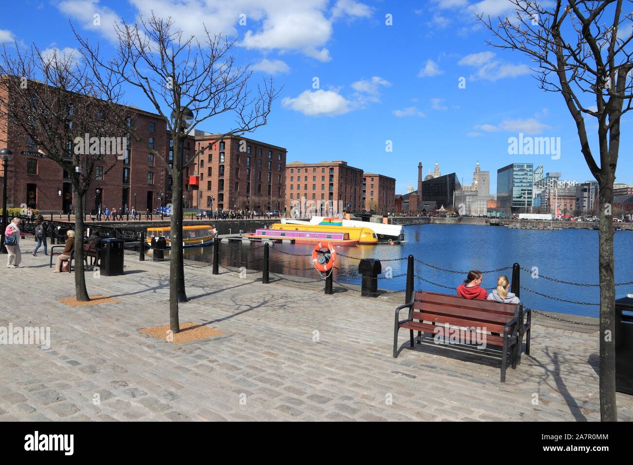 LIVERPOOL, UK - APRIL 20, 2013: People visit the docks in Liverpool, UK ...