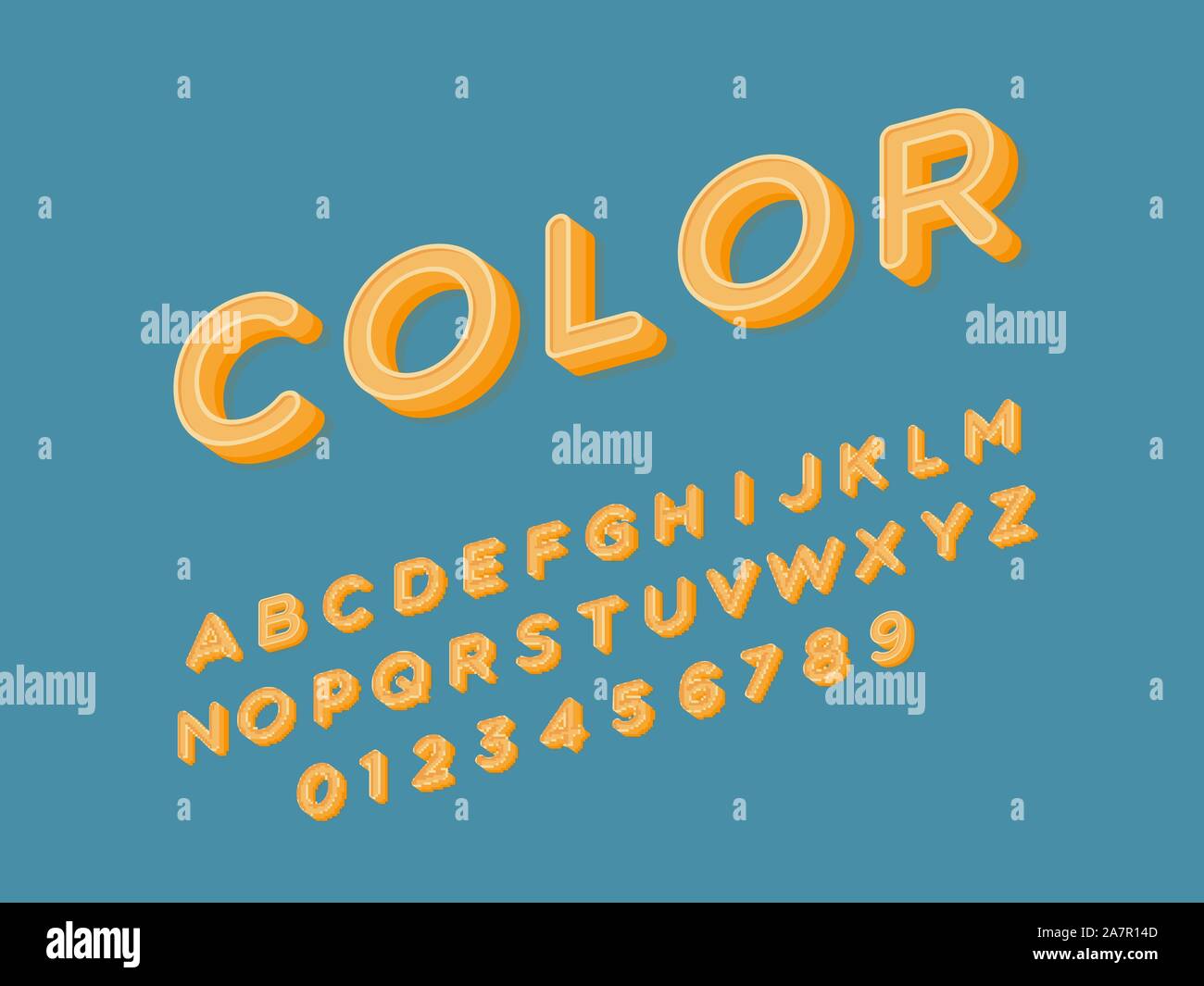 Retro color font and alphabet. Stock vector Stock Vector Image & Art ...