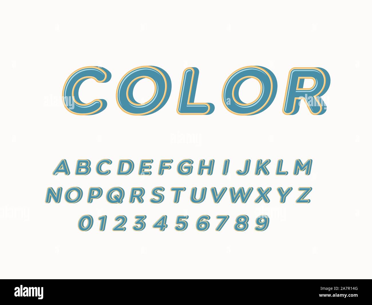 Retro color font and alphabet. Stock vector Stock Vector Image & Art ...