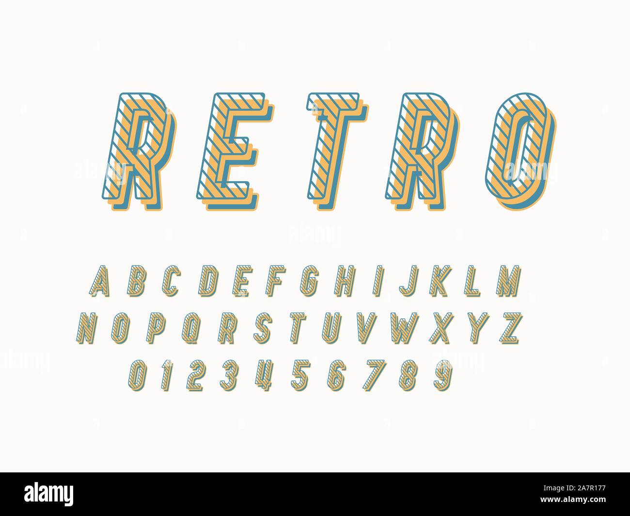Retro color font and alphabet. Stock vector Stock Vector Image & Art ...