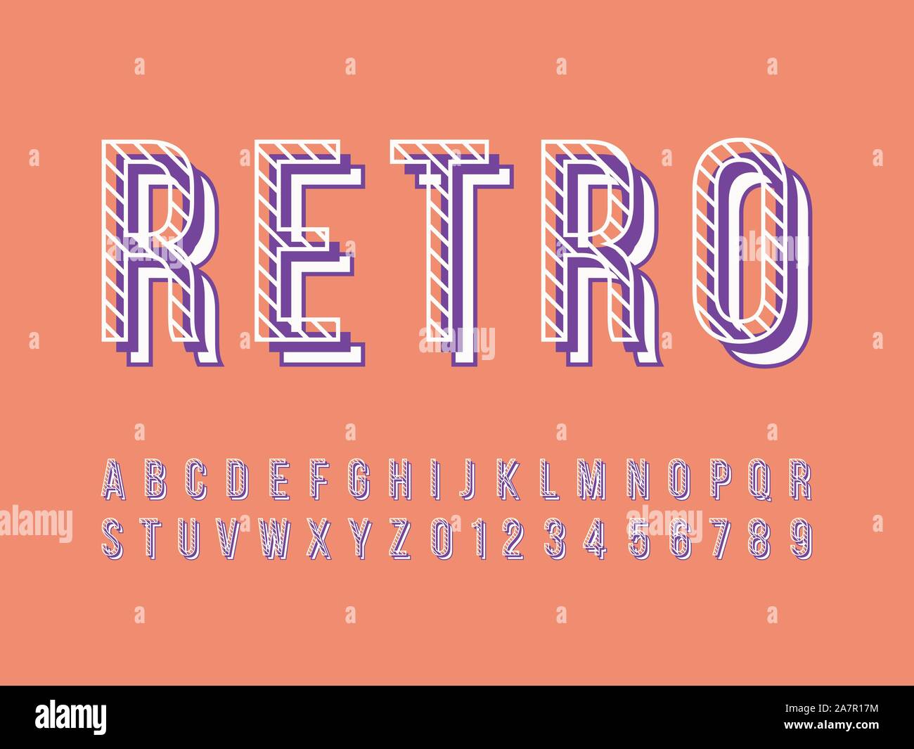 Retro color font and alphabet. Stock vector Stock Vector Image & Art ...