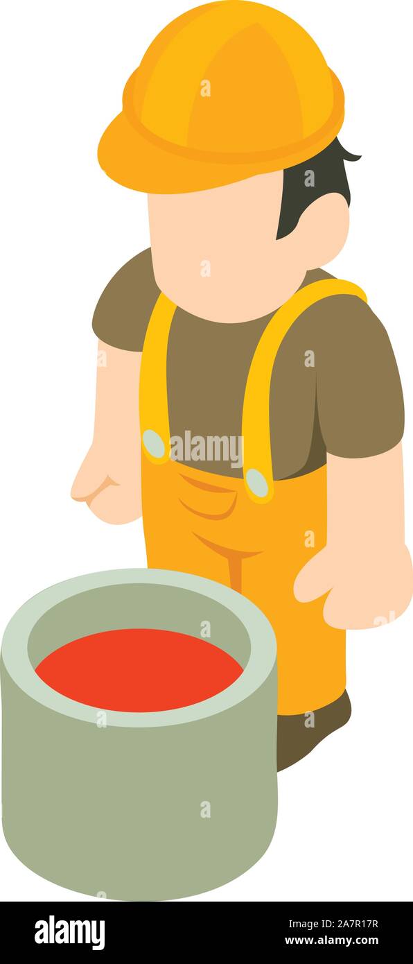 Painter man icon, isometric style Stock Vector Image & Art - Alamy