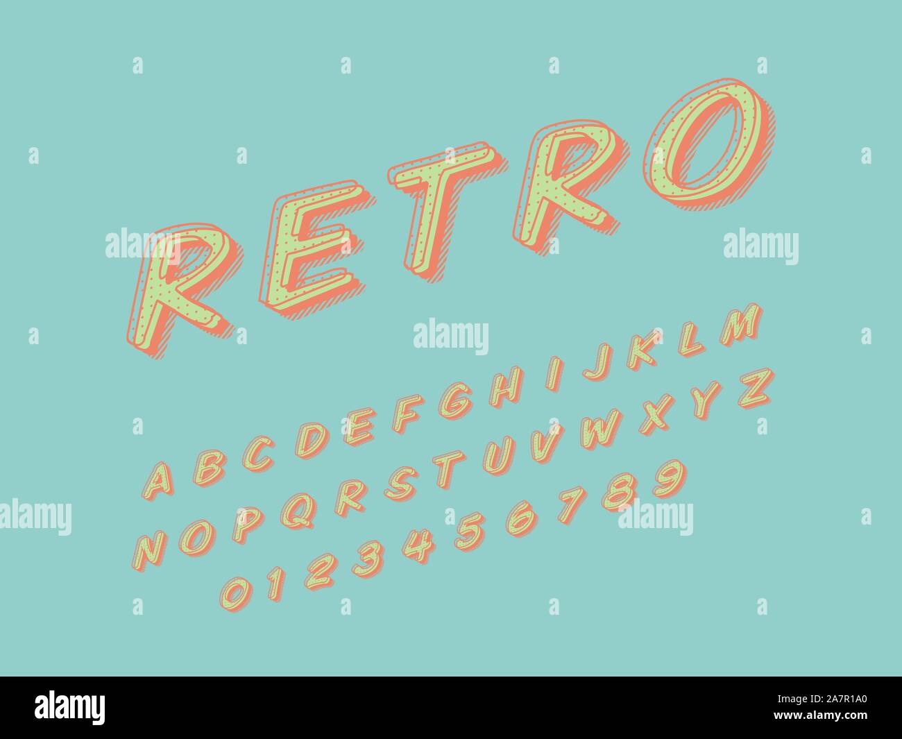 Retro color font and alphabet. Stock vector Stock Vector Image & Art ...