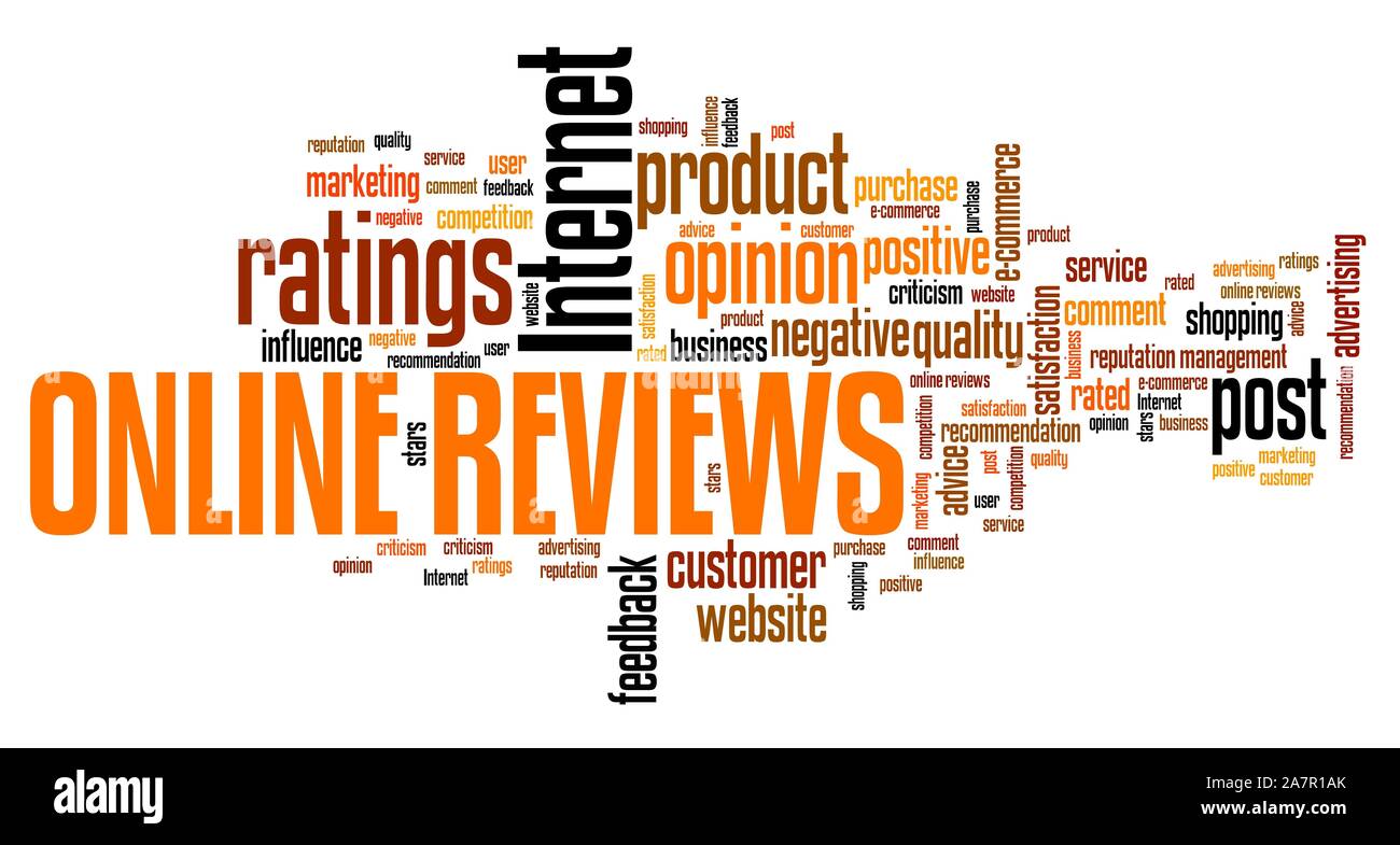 Online reviews - internet concepts word cloud illustration. Word ...