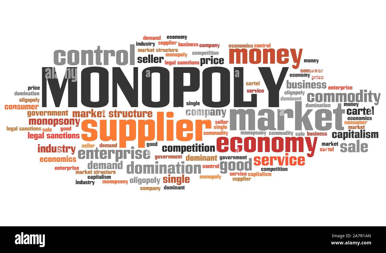 Monopoly - corporate issues and concepts word cloud illustration. Word ...