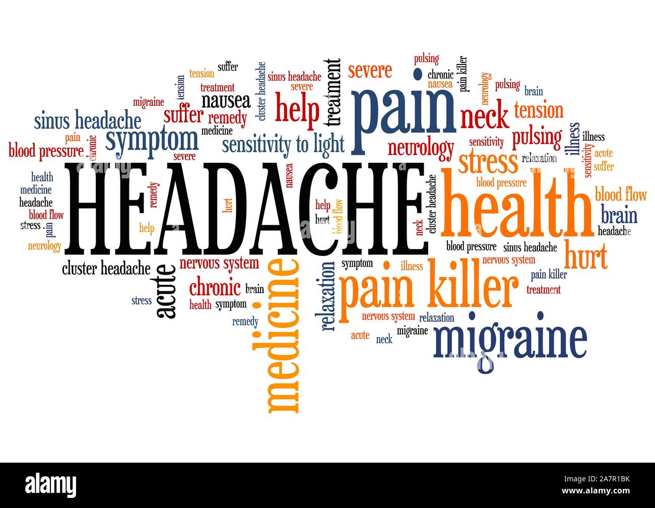 Headache health concepts word hi-res stock photography and images - Alamy